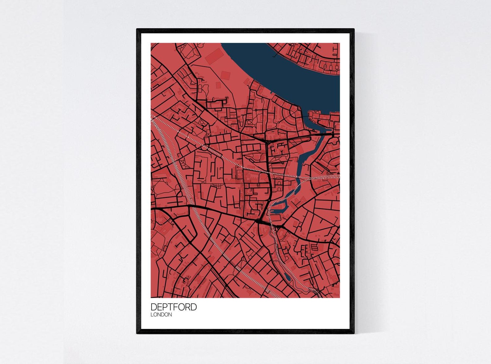 Deptford London Map Art Print Many Colours 350gsm Art - Etsy