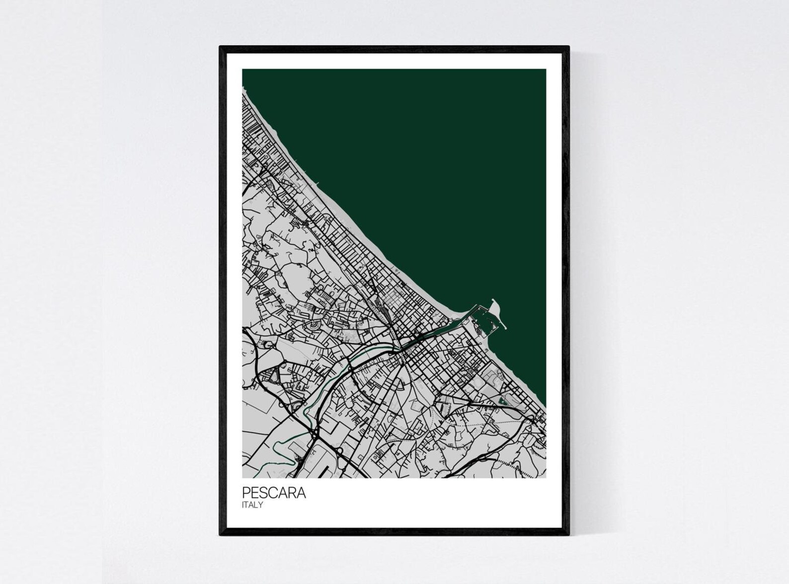 Pescara Italy Map Art Print Many Colours 350gsm Art - Etsy