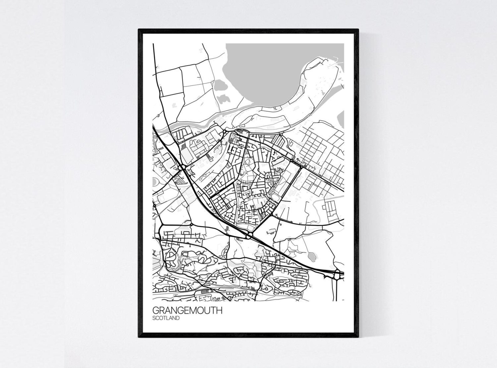 Grangemouth Scotland Map Art Print Many Styles 350gsm Art | Etsy