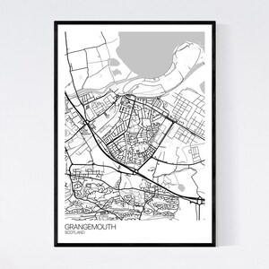 Grangemouth Scotland Map Art Print Many Styles 350gsm Art - Etsy
