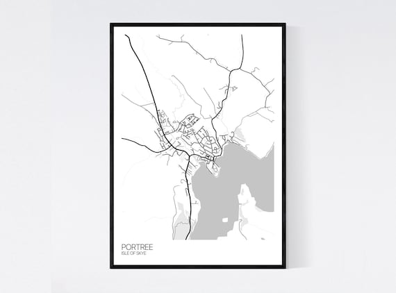 Portree Isle of Skye Map Art Print Many Colours 350gsm | Etsy