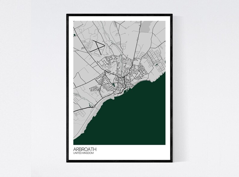 Arbroath Scotland City Map Art Print Many Styles 350gsm - Etsy UK