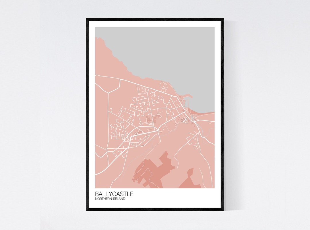 Ballycastle, Northern Ireland Map Art Print Many Colours 350gsm Art ...