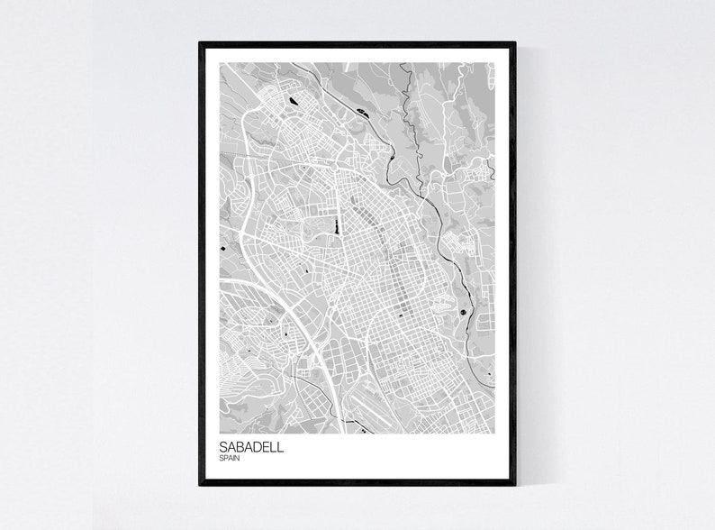 Sabadell Spain Map Art Print Many Colours Art Quality | Etsy