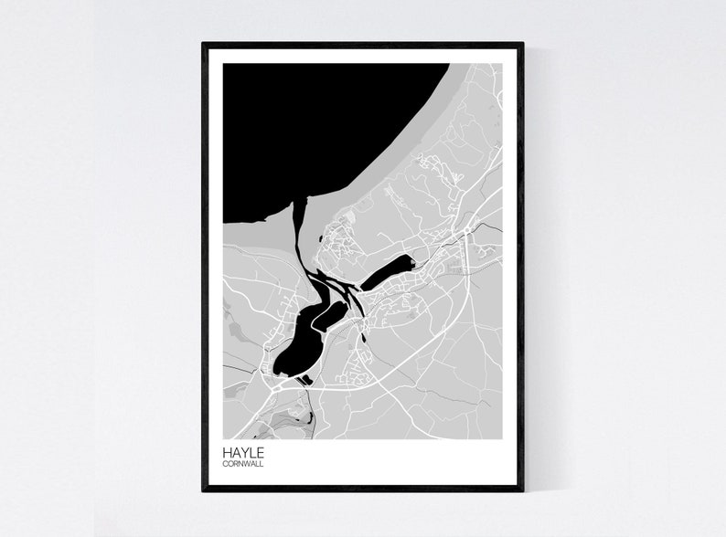 Hayle Cornwall Map Art Print Many Styles 350gsm Art - Etsy UK