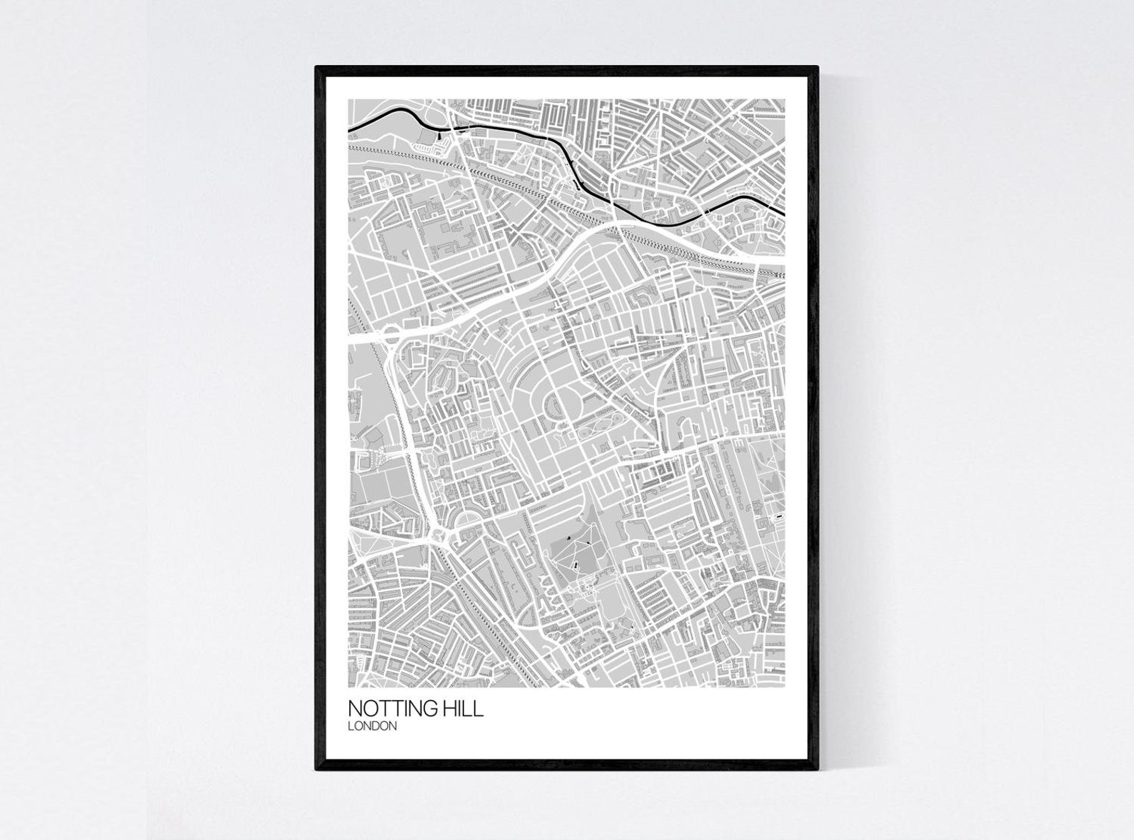 Notting Hill London Map Art Print Many Colours 350gsm Art - Etsy