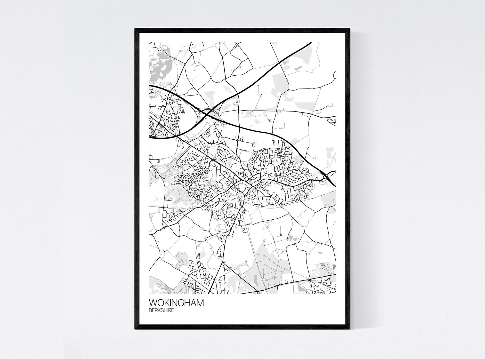 Wokingham Berkshire Map Art Print Many Styles 350gsm Art - Etsy UK