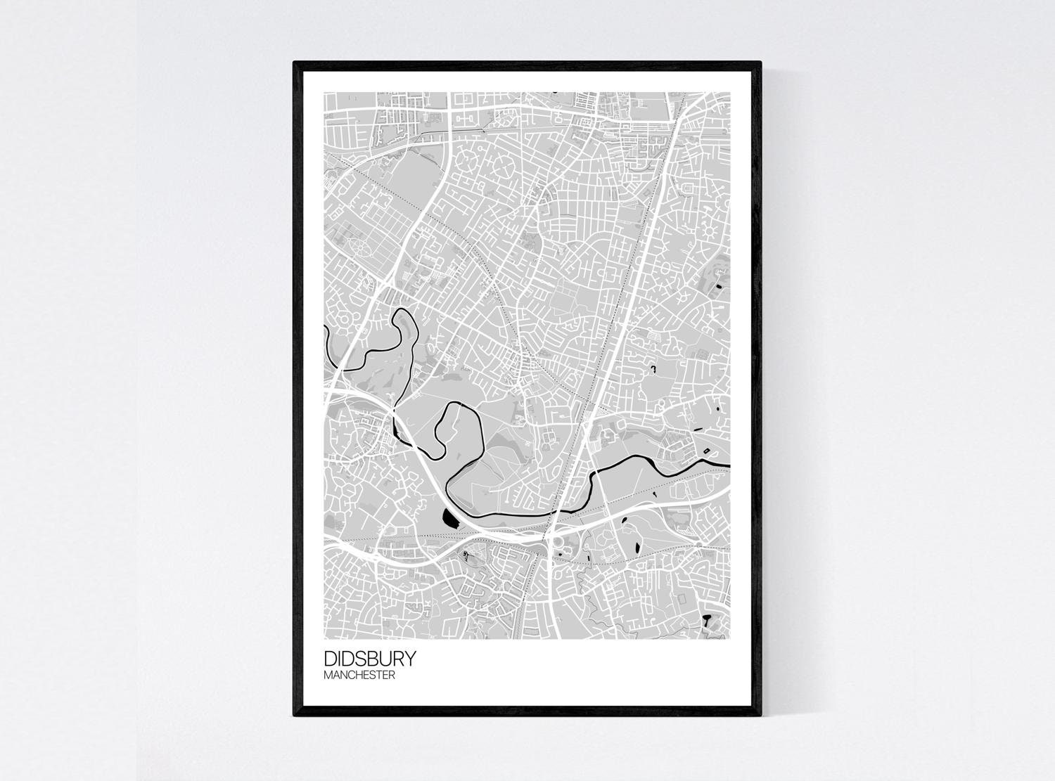 Didsbury United Kingdom Map Print Many Colours Fast | Etsy