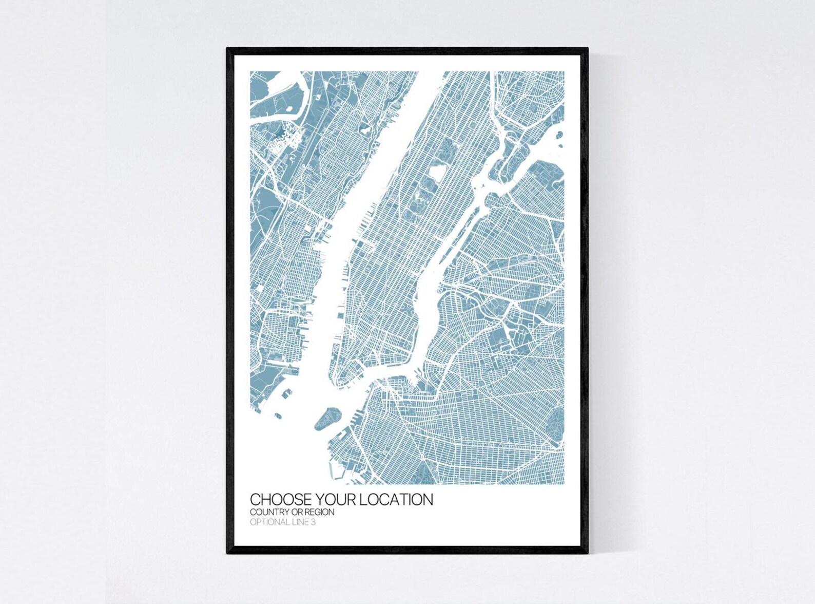 Custom Map Art Print Colour Options Choose Your Location | Etsy