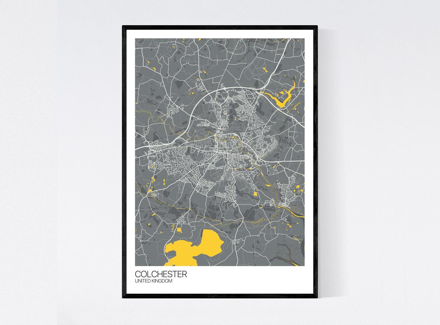 Colchester United Kingdom City Map Art Print Many Styles | Etsy