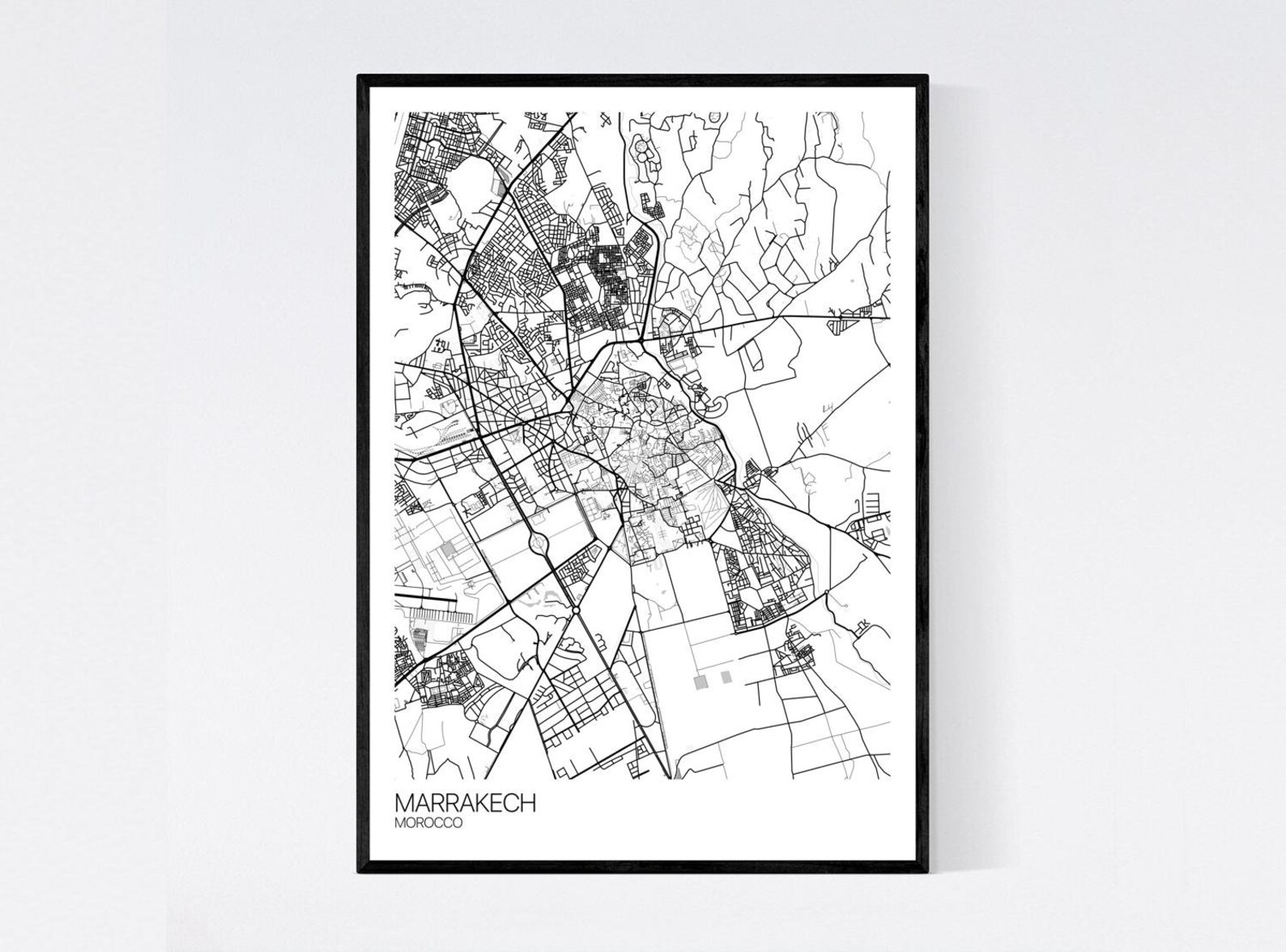 Marrakech / Marrakesh City Map Art Print Many Colours - Etsy UK