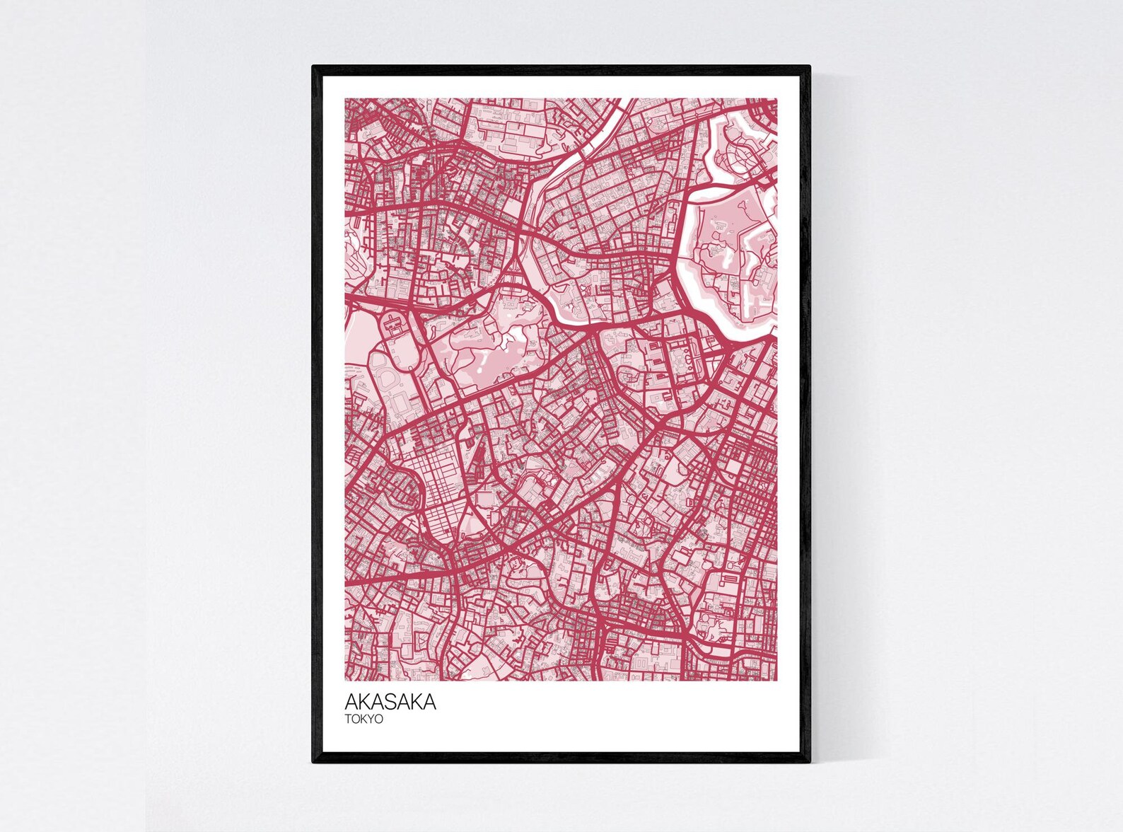Akasaka Tokyo Japan Map Print Many Colours Fast Delivery | Etsy