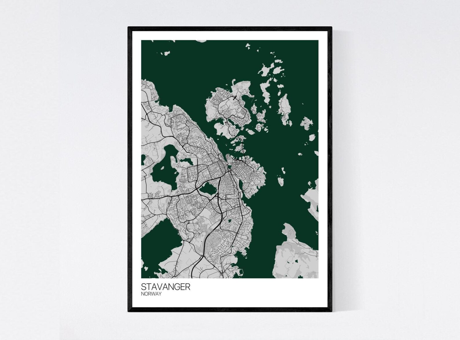 Stavanger Norway Map Art Print Many Colours 350gsm Art - Etsy