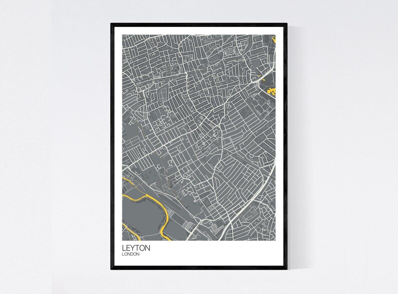 Leyton England Map Art Print Many Styles 350gsm Art - Etsy UK