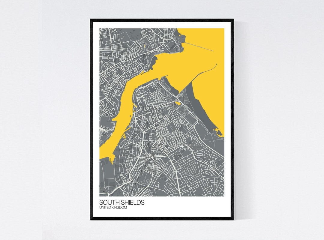 South Shields Map Art Print - Many Styles - 350gsm Art Quality Paper ...