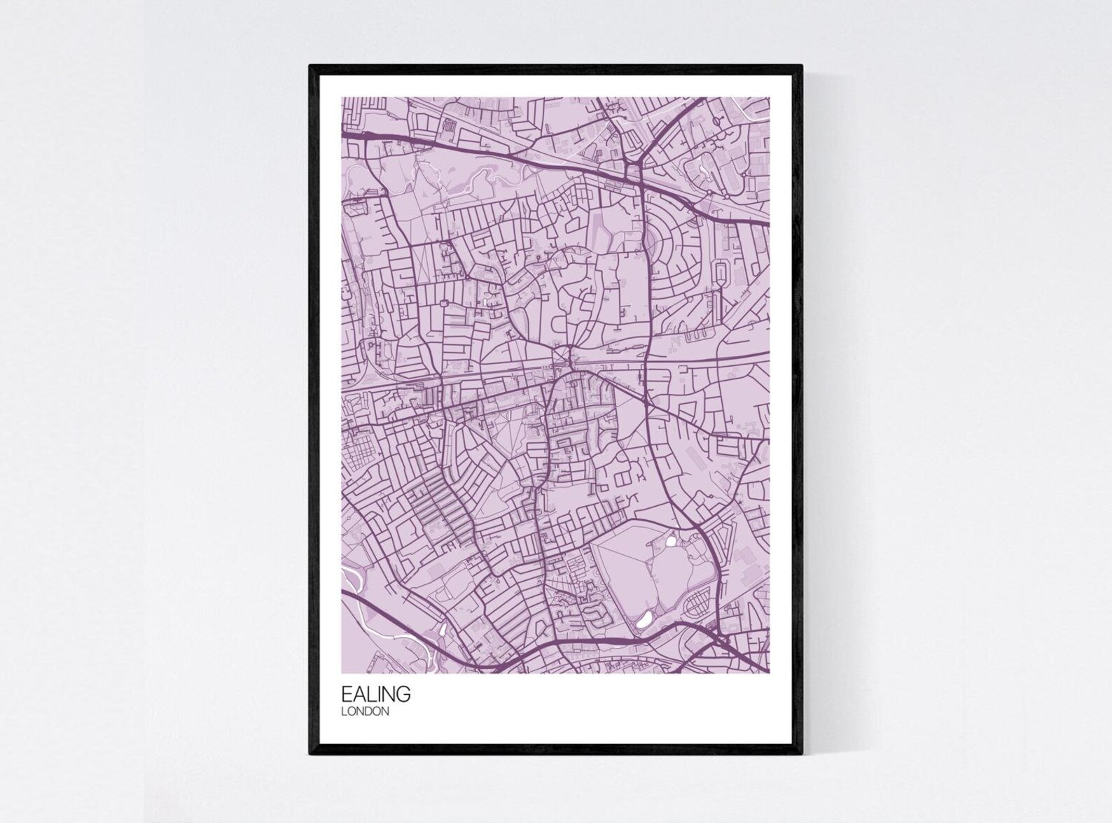 Ealing London Map Art Print Many Colours 350gsm Art - Etsy UK