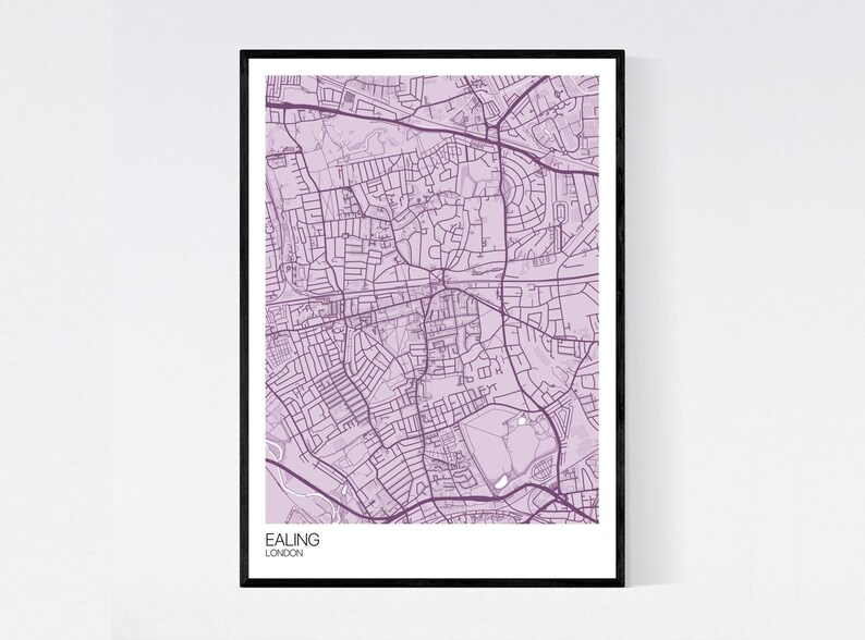 Ealing London Map Art Print Many Colours 350gsm Art | Etsy UK