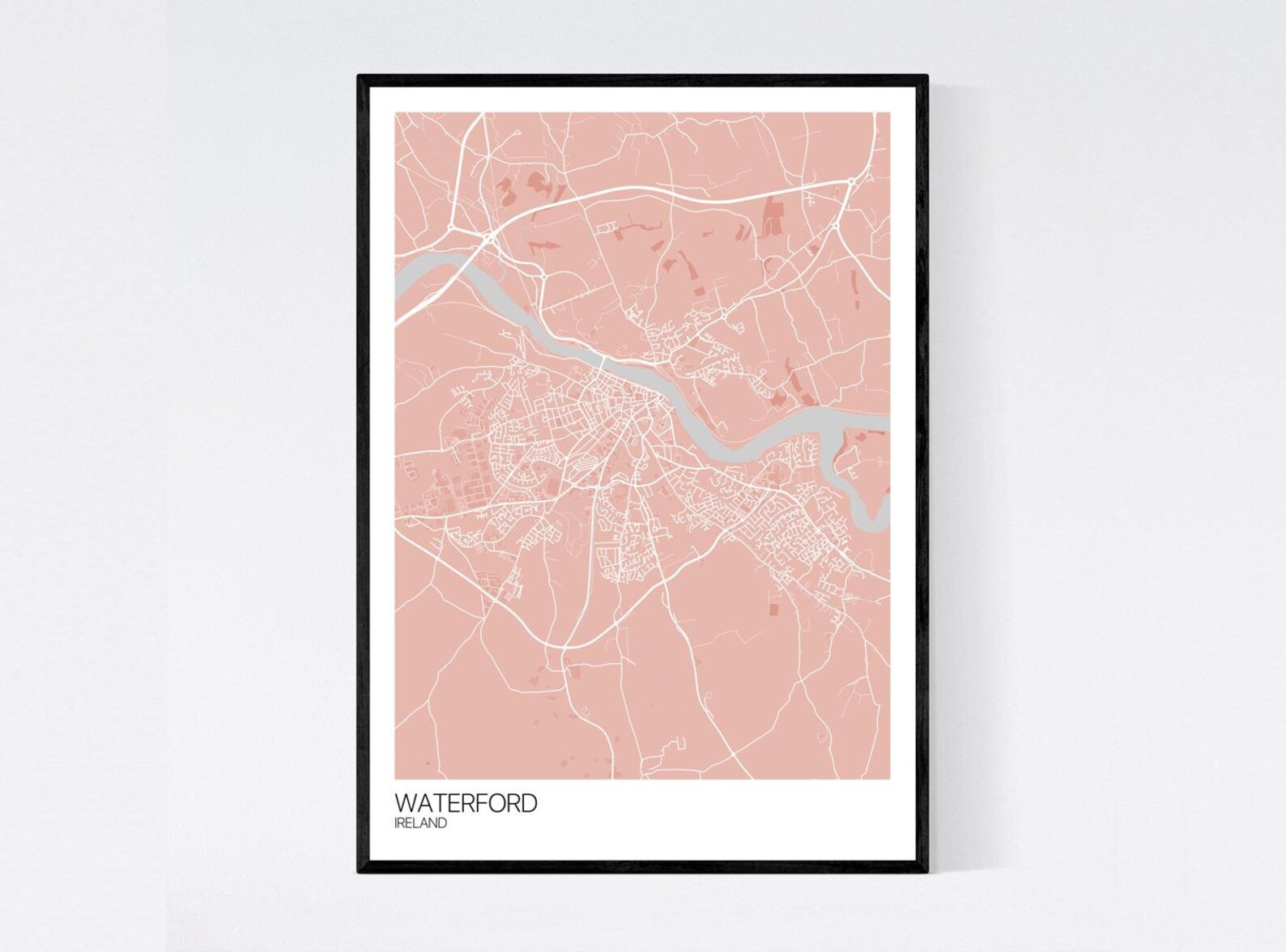 Waterford City Map Art Print Many Styles 350gsm Art | Etsy