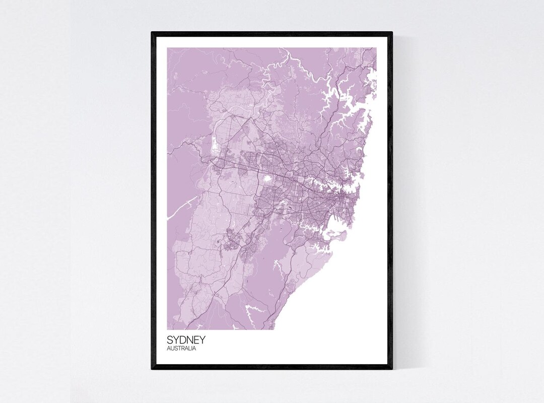 Sydney Map Print Many Colours Fast Delivery Scandi // Vintage // Retro ...