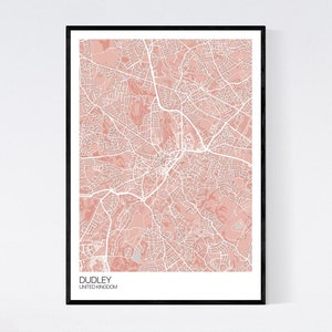 Dudley, United Kingdom City Map Art Print Many Styles 350gsm Art ...