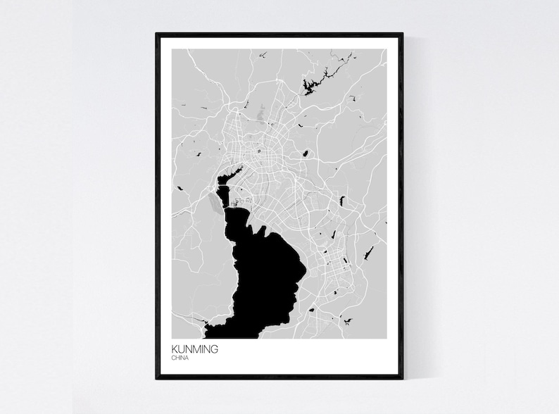 Kunming China Map Art Print Many Styles Art Quality Paper - Etsy