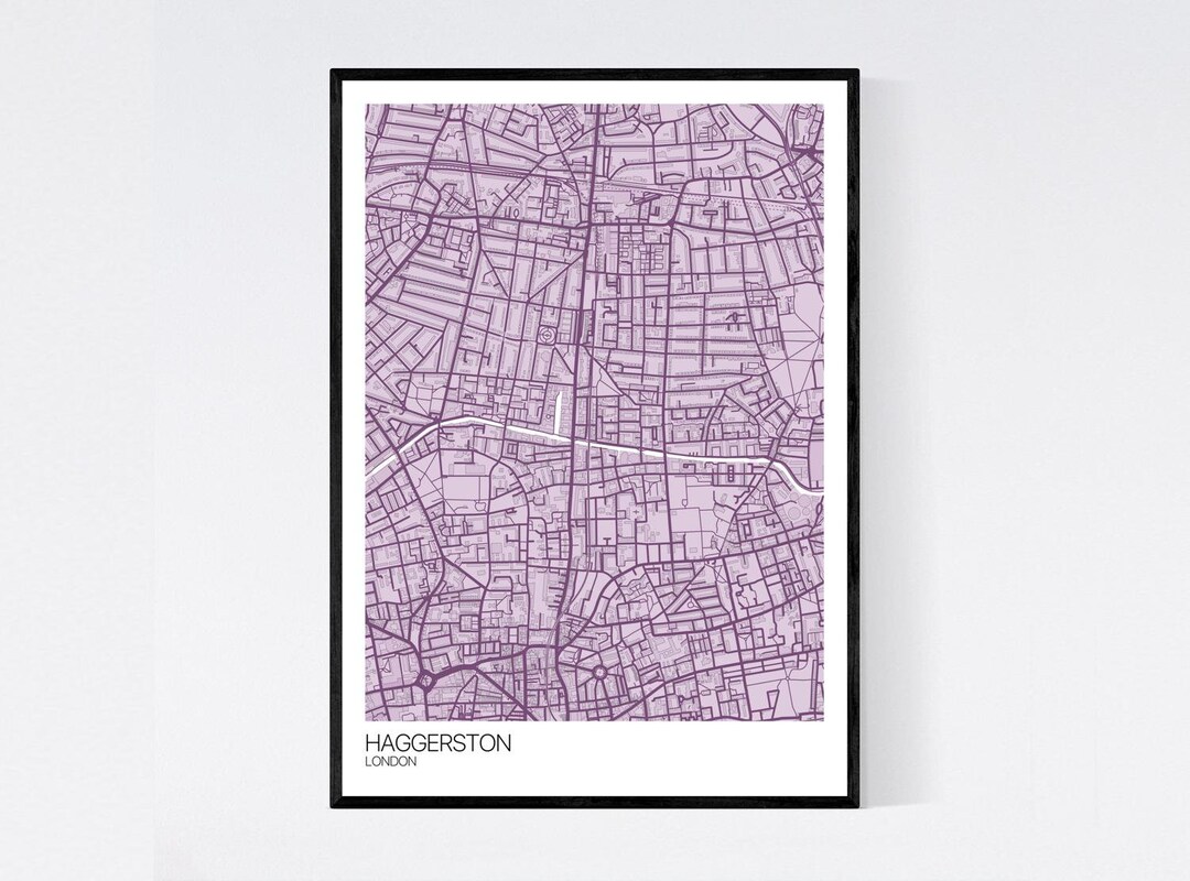 Haggerston London Map Art Print Many Colours 350gsm Art - Etsy