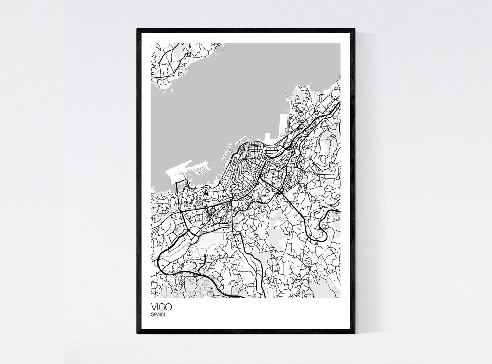 Vigo Spain Map Art Print Many Colours Art Quality Paper | Etsy