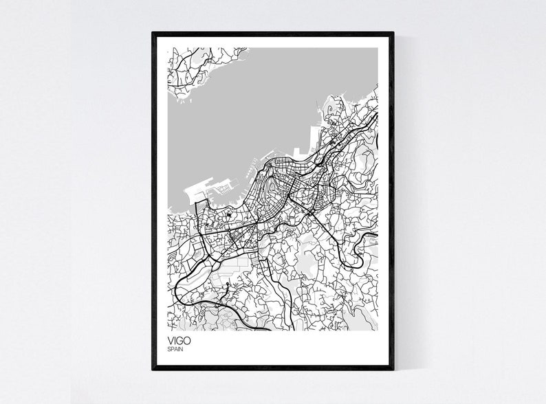 Vigo Spain Map Art Print Many Colours Art Quality Paper - Etsy