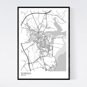 Dundalk City Map Art Print Many Styles 350gsm Art Quality Paper Fast ...