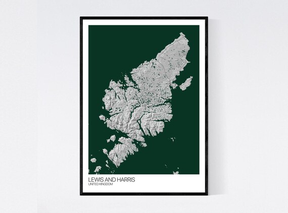 Lewis and Harris Scotland Topographic Map Print Many | Etsy