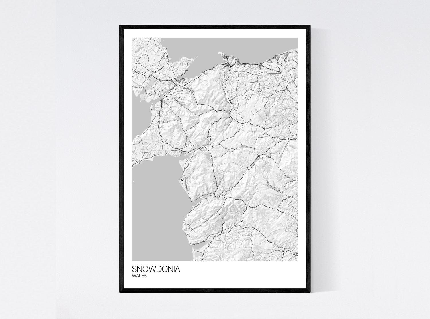Snowdonia Wales Topographic Map Print Many Colours Fast | Etsy UK