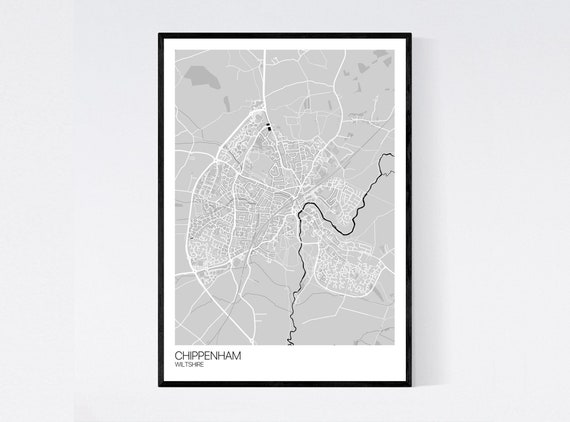 Chippenham Wiltshire Map Art Print Many Styles 350gsm Art - Etsy UK