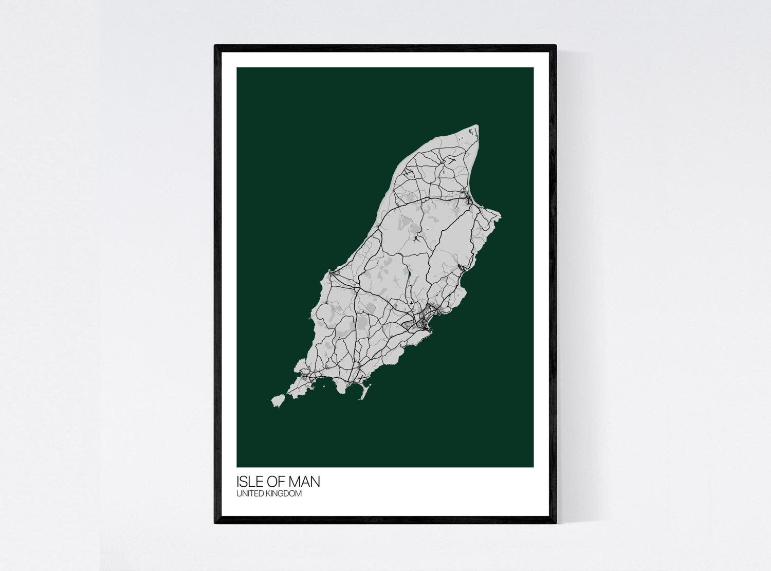 Isle of Man Map Print Many Colours 350gsm Art Quality | Etsy