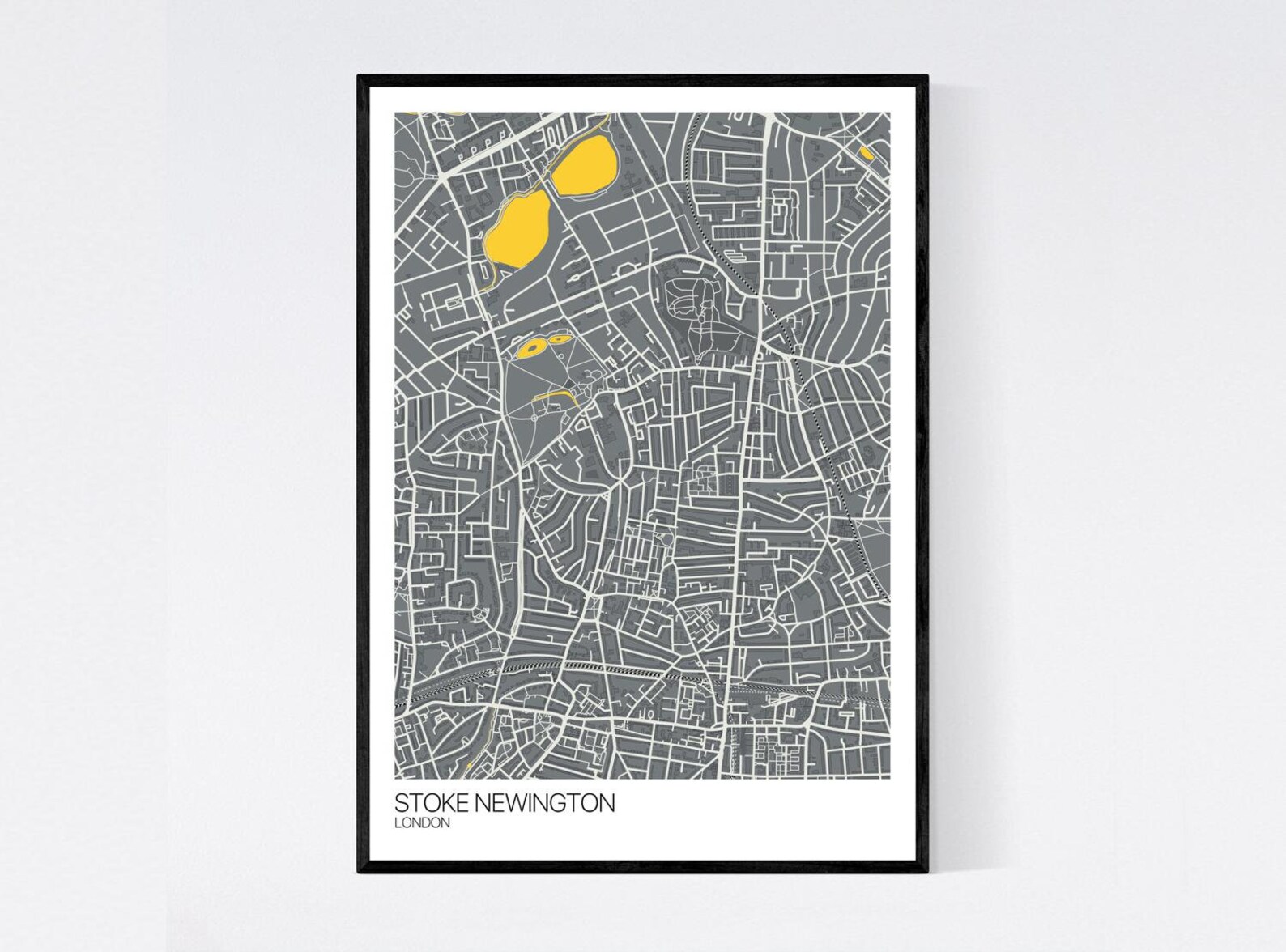 Stoke Newington London Map Art Print Many Colours 350gsm | Etsy