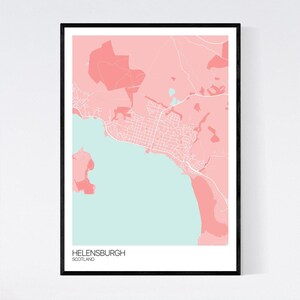 Helensburgh, Scotland Map Art Print Many Styles 350gsm Art Quality ...