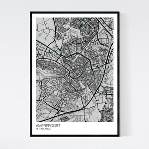Amersfoort, Netherlands Map Art Print Many Colours 350gsm Art Quality ...