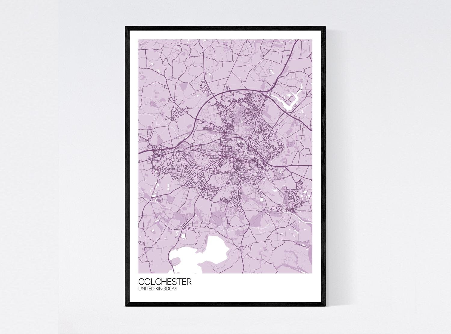 Colchester United Kingdom City Map Art Print Many Styles - Etsy UK