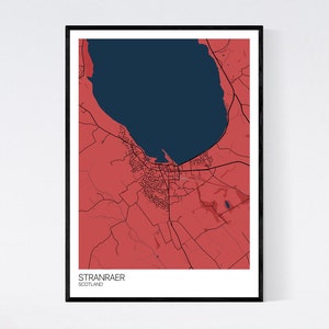 Stranraer, Scotland Map Art Print Many Styles 350gsm Art Quality Paper ...