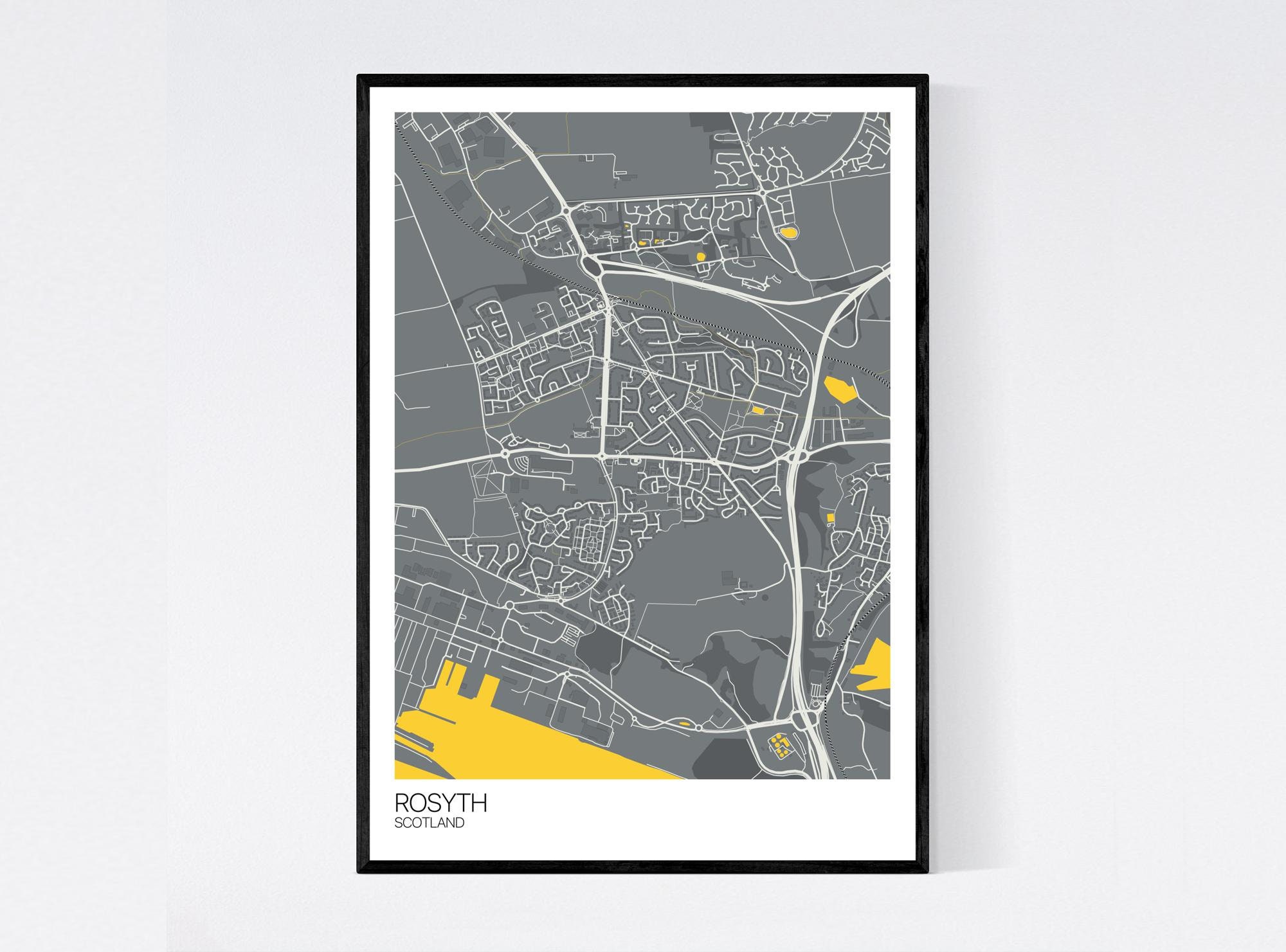 Rosyth Scotland Map Art Print Many Styles 350gsm Art - Etsy UK