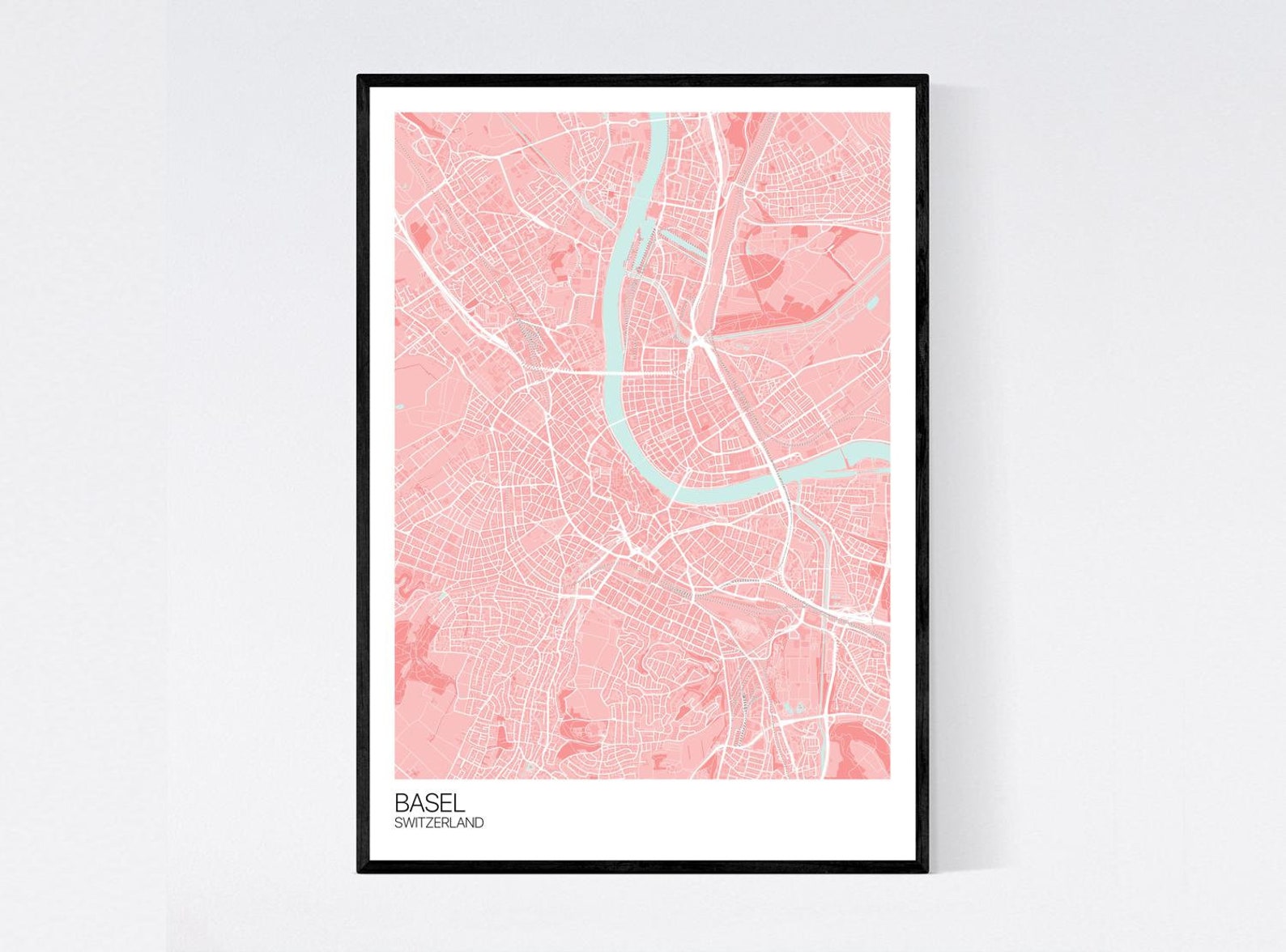 Basel Switzerland Map Art Print Many Colours 350gsm Art - Etsy