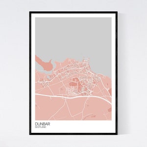Dunbar, Scotland Map Art Print Many Styles 350gsm Art Quality Paper ...