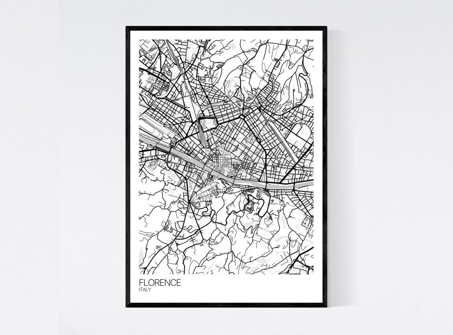 Florence Italy Map Art Print Many Colours Art Quality - Etsy