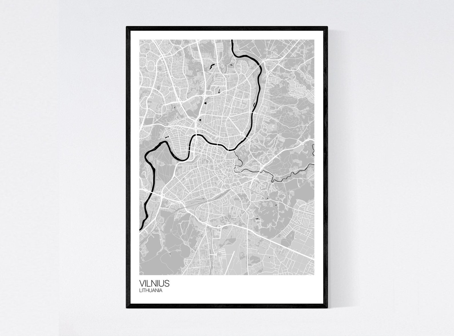 Vilnius Lithuania Map Art Print Many Styles 350gsm Art | Etsy