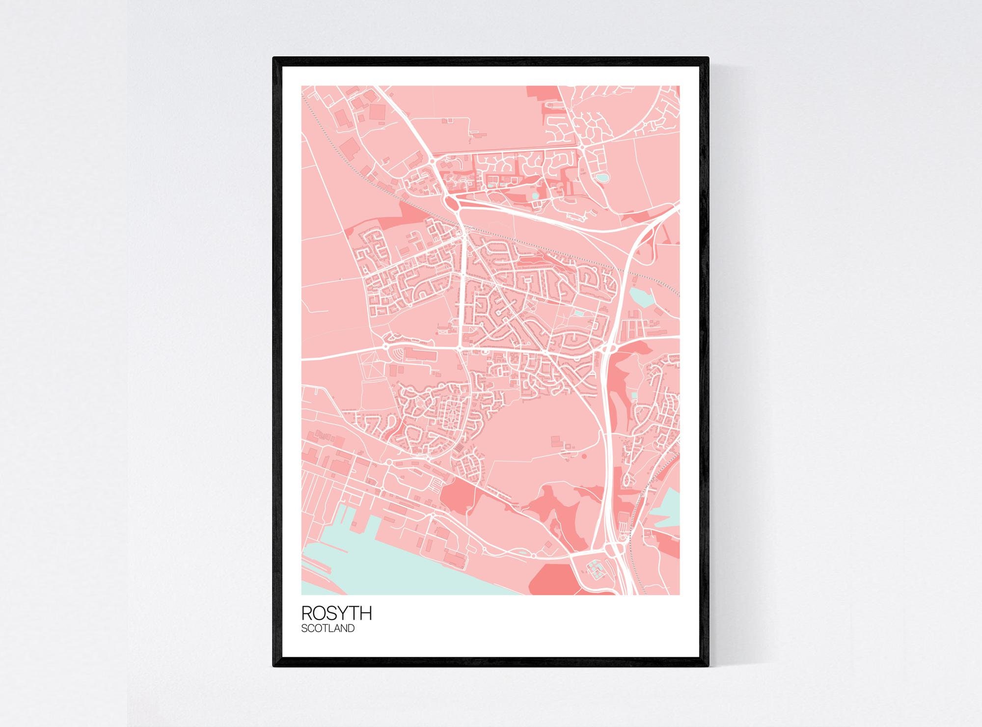 Rosyth Scotland Map Art Print Many Styles 350gsm Art - Etsy UK