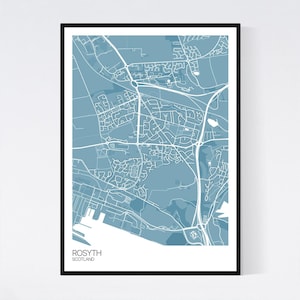 Rosyth, Scotland Map Art Print Many Styles 350gsm Art Quality Paper ...