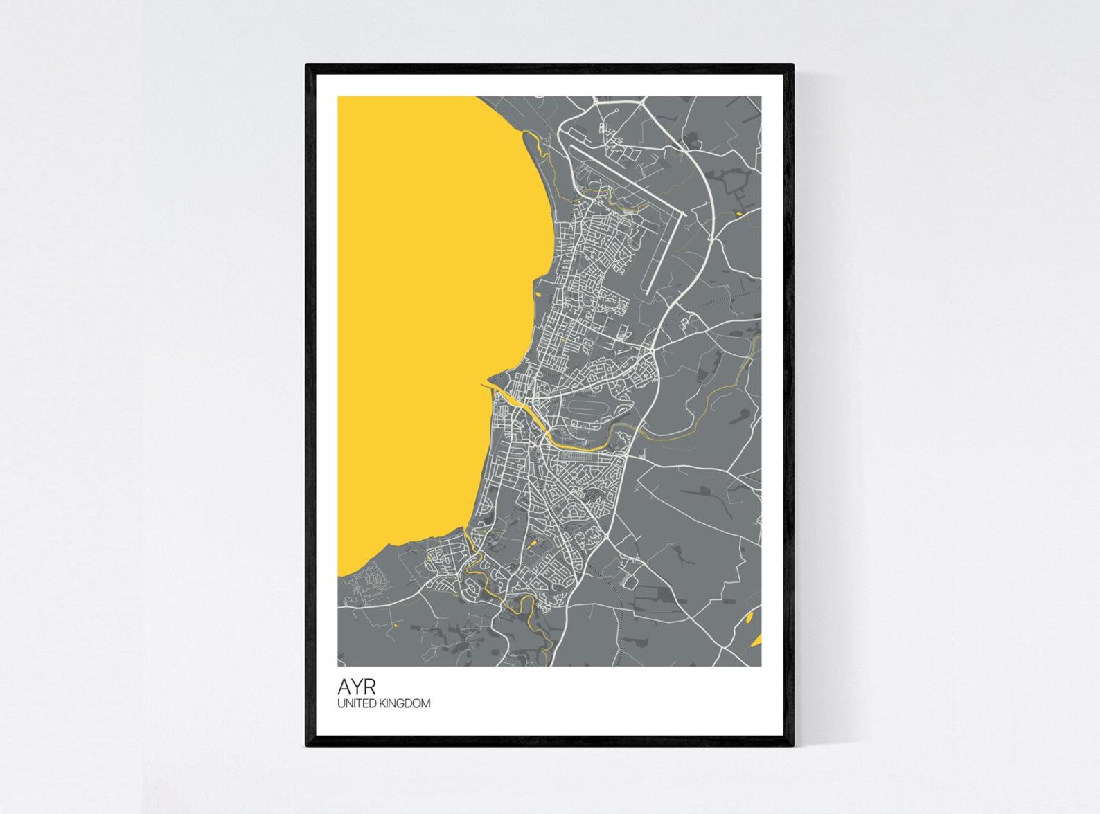 Ayr Scotland City Map Art Print Many Styles 350gsm Art | Etsy