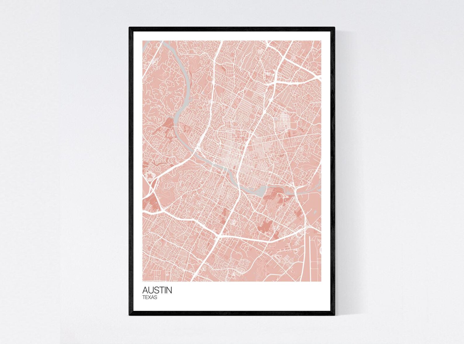 Austin Texas Map Print Many Colours Printed on Art | Etsy