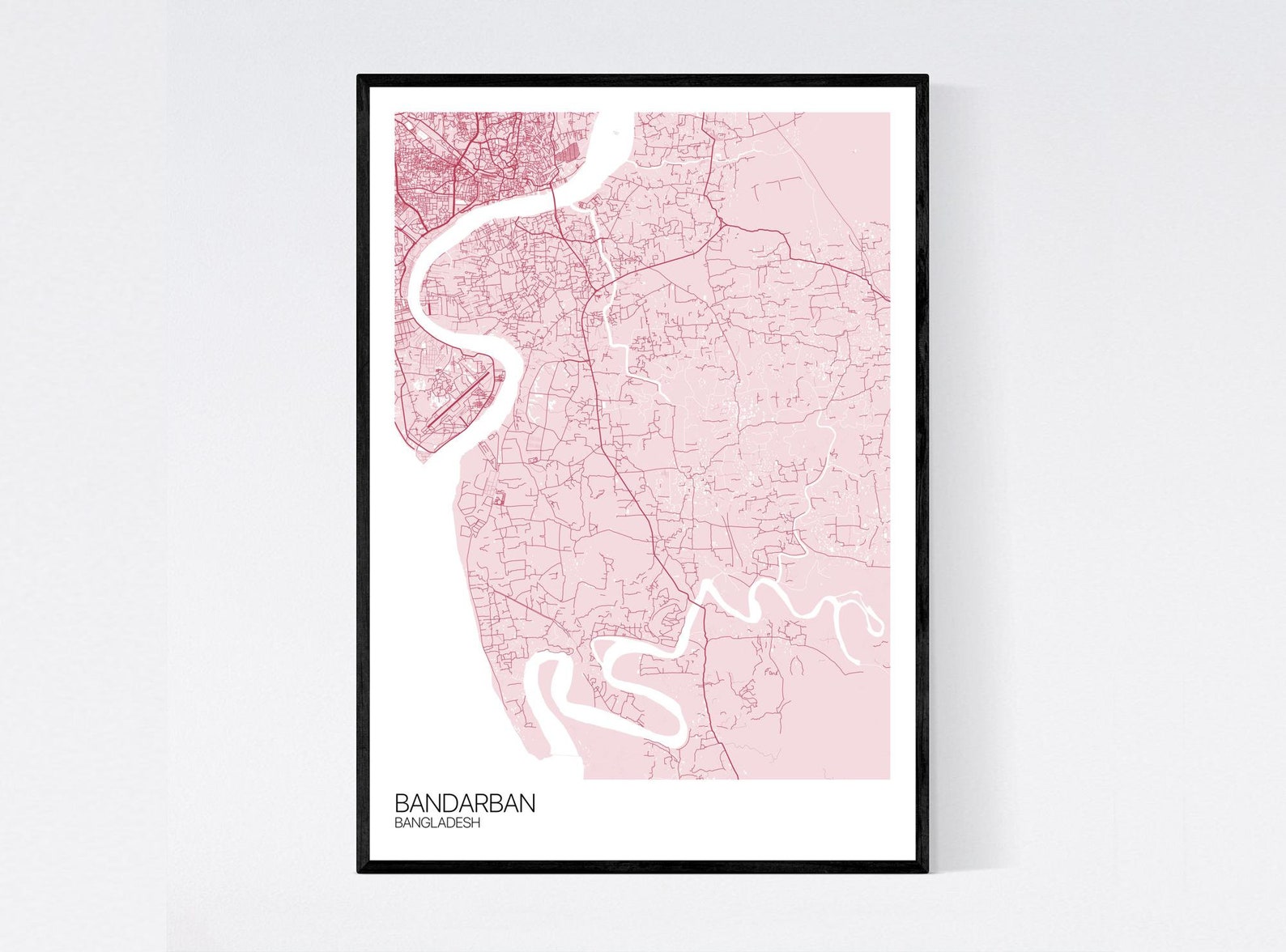 Bandarban Bangladesh Map Art Print Many Styles Art | Etsy
