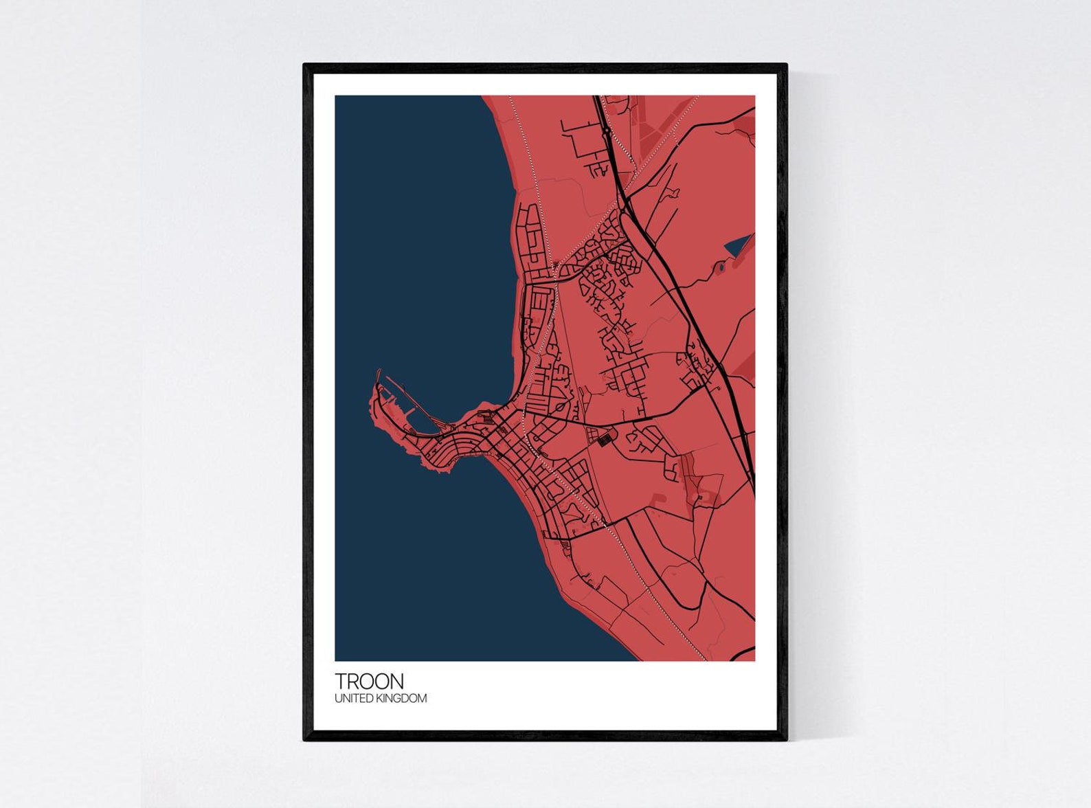 Troon Scotland City Map Art Print Many Styles 350gsm Art | Etsy