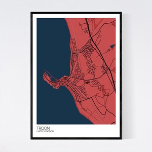 Troon Scotland City Map Art Print Many Styles 350gsm Art - Etsy